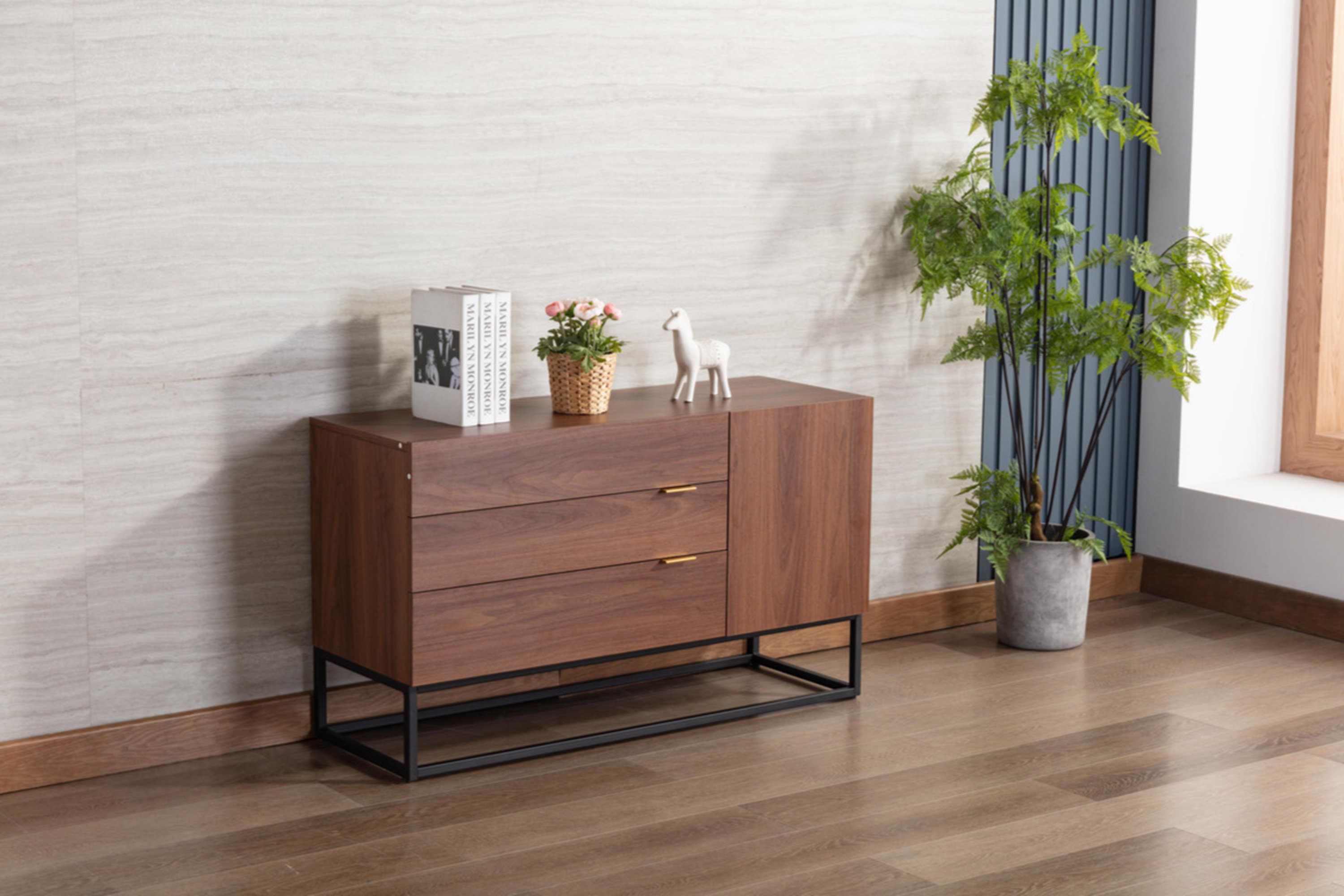 Latitude Run® Devonaire 47" Walnut Brown Wood TV Stand Console Table | Wayfair